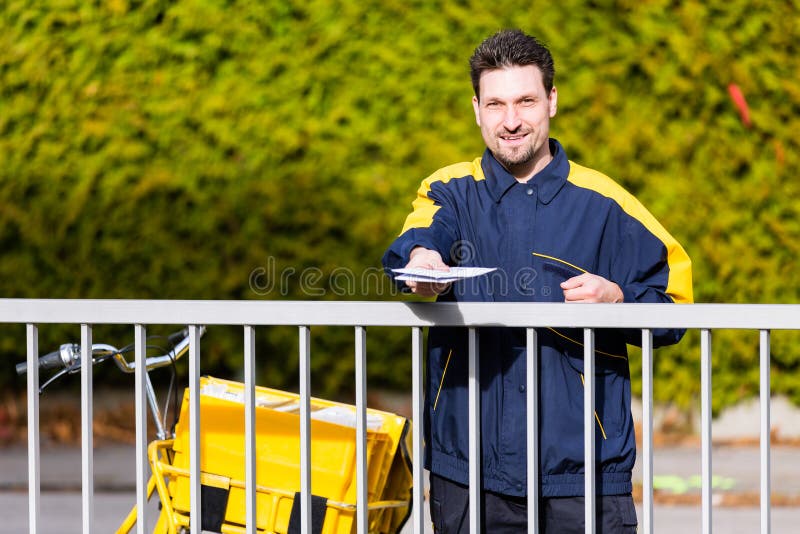 Postman Delivering Mail stock image. Image of letter, occupation - 6808327