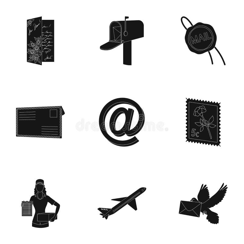 Postman, Envelope, Mail Box and Other Attributes of Postal Service.Mail ...