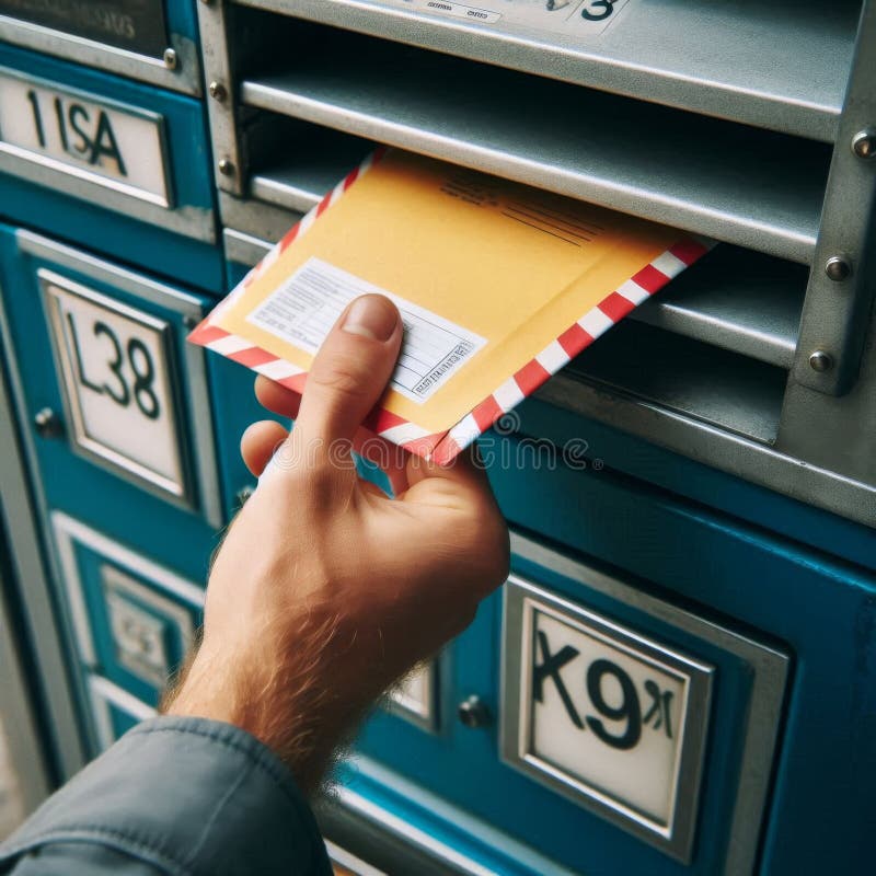 Postman Hand Placing Letters into a Mailbox, Captured in Close-up Stock ...