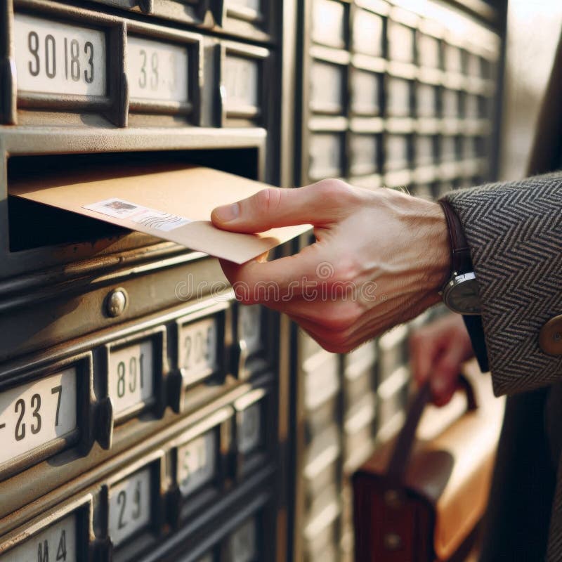 Postman Hand Placing Letters into a Mailbox, Captured in Close-up Stock ...