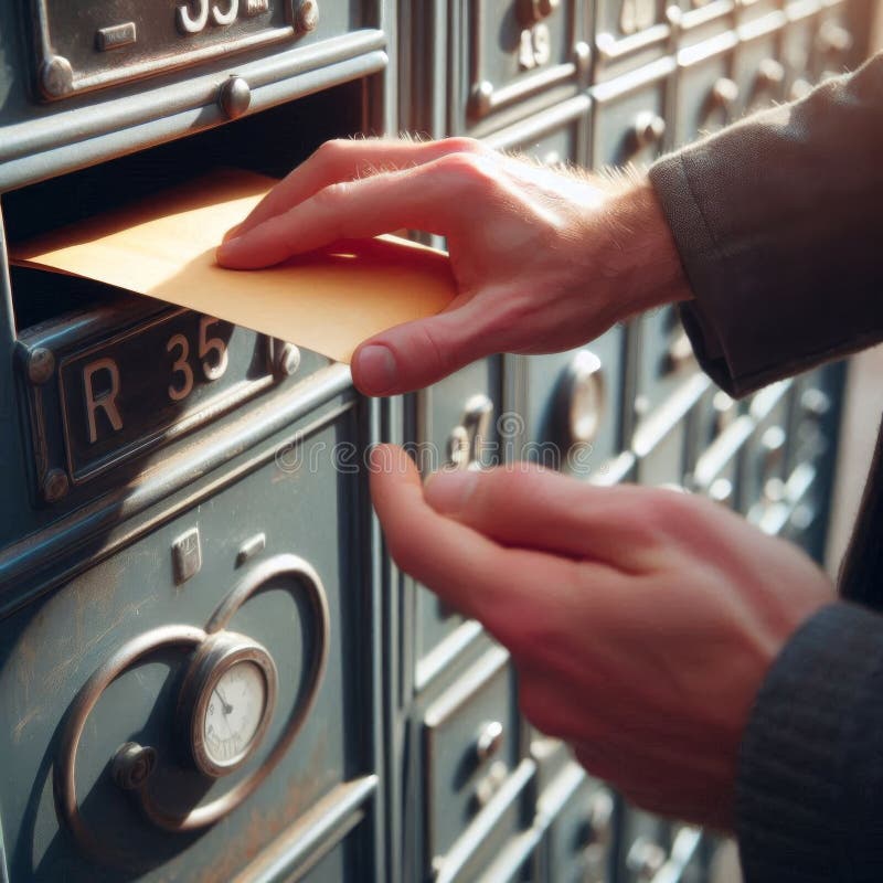 Postman Hand Placing Letters into a Mailbox, Captured in Close-up Stock ...