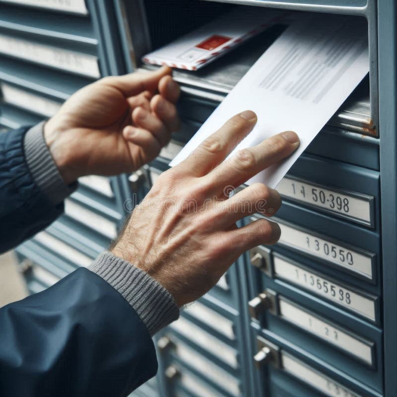 Postman Hand Placing Letters into a Mailbox, Captured in Close-up Stock ...
