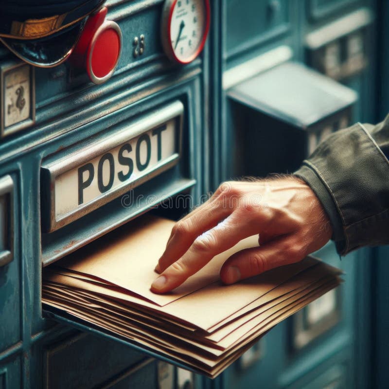Postman Hand Placing Letters into a Mailbox, Captured in Close-up Stock ...