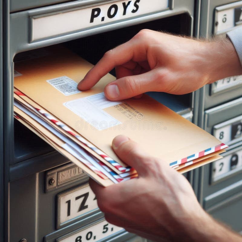 Postman Hand Placing Letters into a Mailbox, Captured in Close-up Stock ...