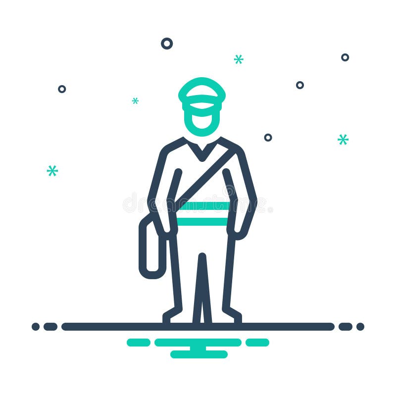 Mix Icon for Postman, Mailman and Postal Stock Illustration ...