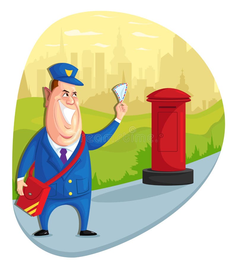 Postman stock vector. Illustration of letter, mailing - 41770439