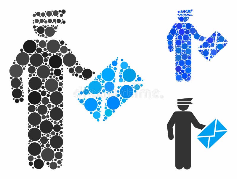 Postman Mosaic Icon of Circles Stock Vector - Illustration of pattern ...