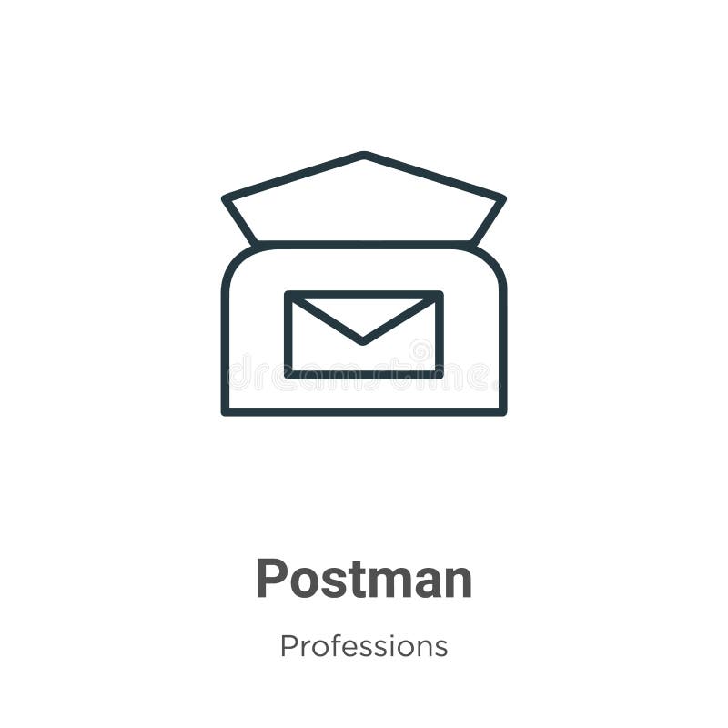 Postman Outline Vector Icon. Thin Line Black Postman Icon, Flat Vector Simple Element ...