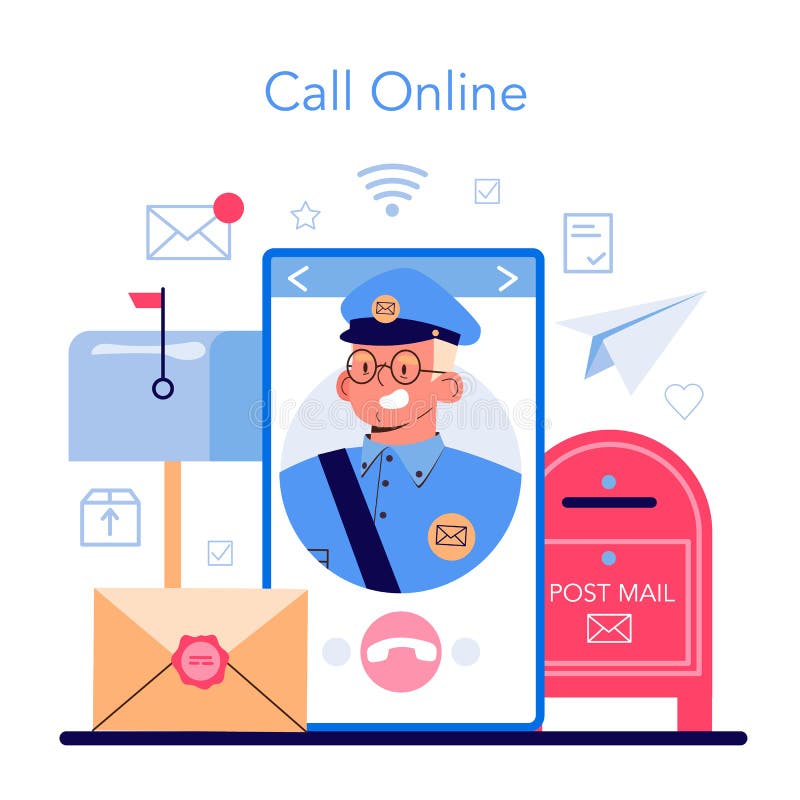Postman Profession Online Service or Platform. Post Office Staff Stock ...