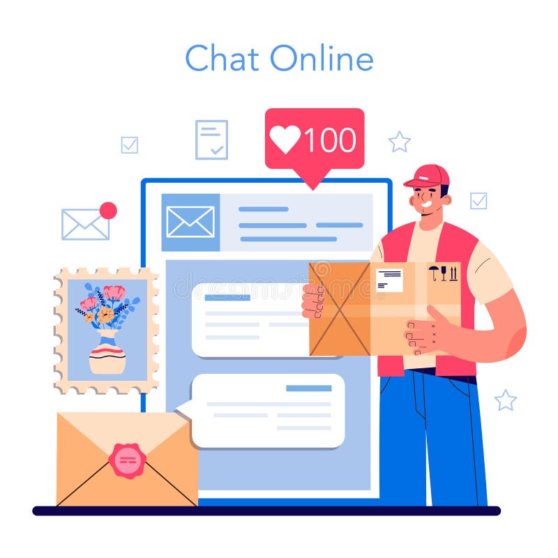 Postman Profession Online Service or Platform. Post Office Staff Stock ...
