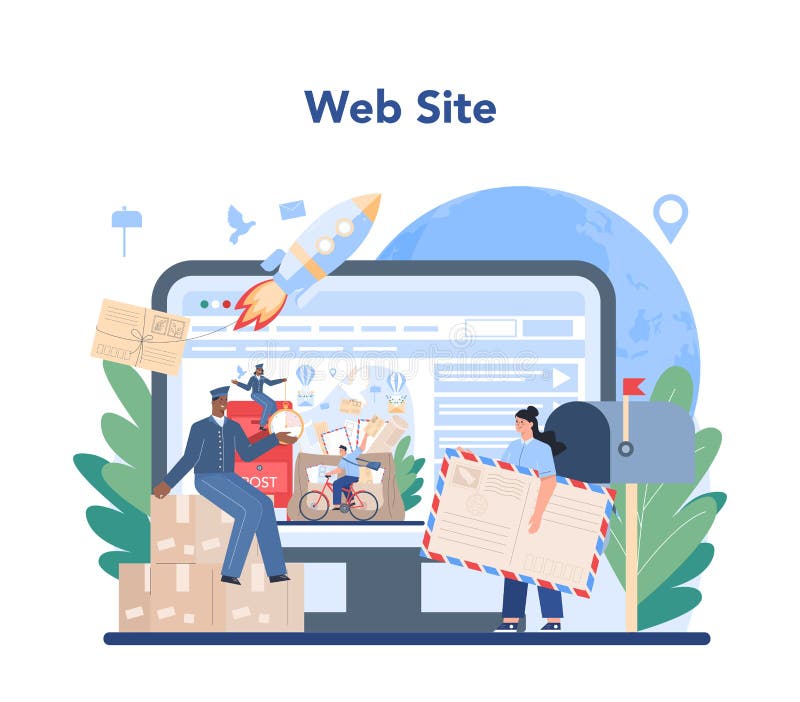 Postman Profession Online Service or Platform. Post Office Staff Stock ...