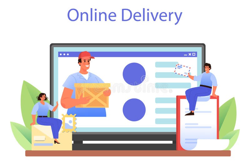 Postman Profession Online Service or Platform. Post Office Staff Stock ...