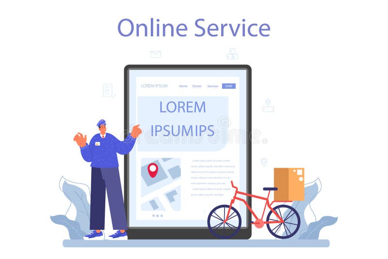 Postman Profession Online Service or Platform. Post Office Staff Stock ...