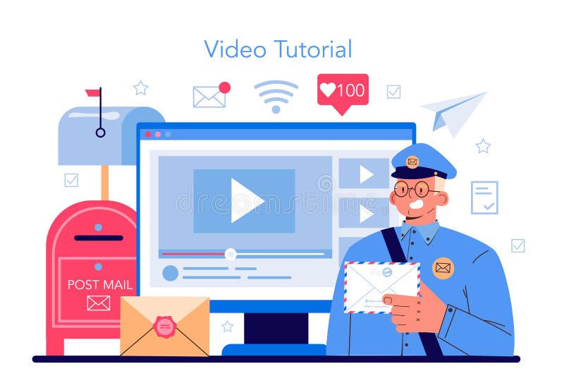 Postman Profession Online Service or Platform. Post Office Staff Stock ...