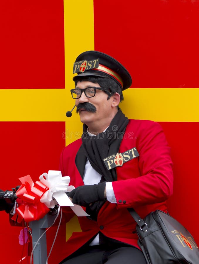 Postman of Saint Nicolaas Driving His Post Van Editorial Photography ...