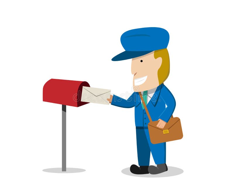 Cartoon Postman by a Mailbox Stock Vector - Illustration of ...