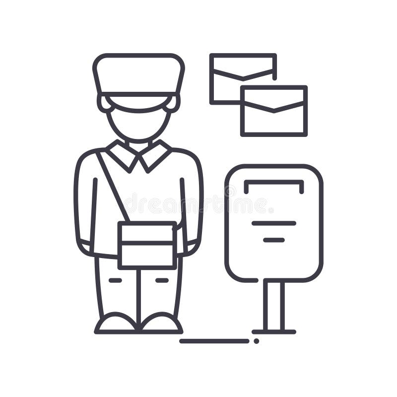 Postman Linear Icon. Modern Outline Postman Logo Concept on Whit Stock ...