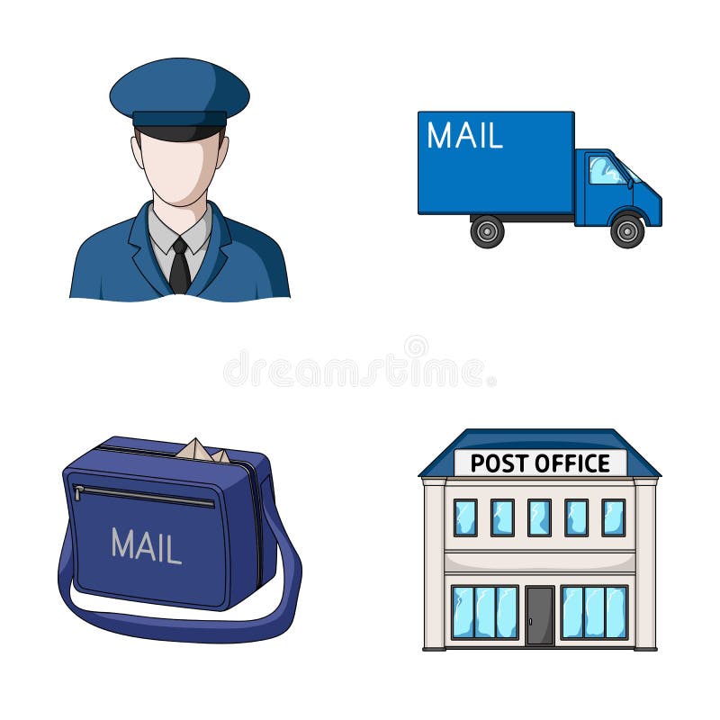 The Postman in Uniform, Mail Machine, Bag for Correspondence, Postal ...