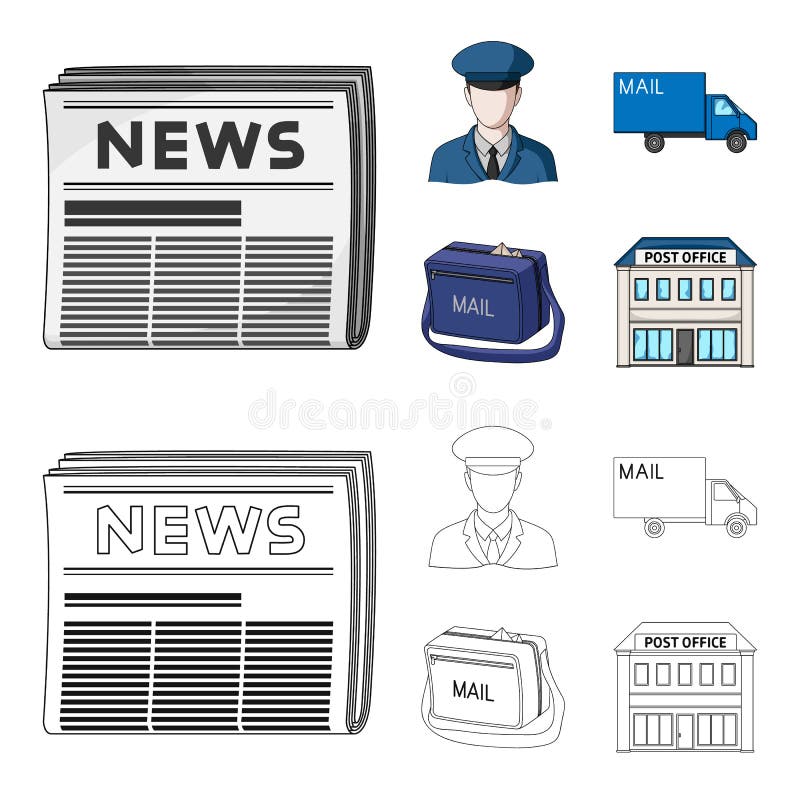 The Postman in Uniform, Mail Machine, Bag for Correspondence, Postal ...