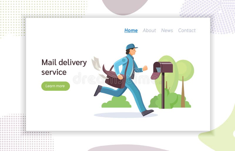 Courier Boy Running Delivery Package Box To Customer, Stock ...