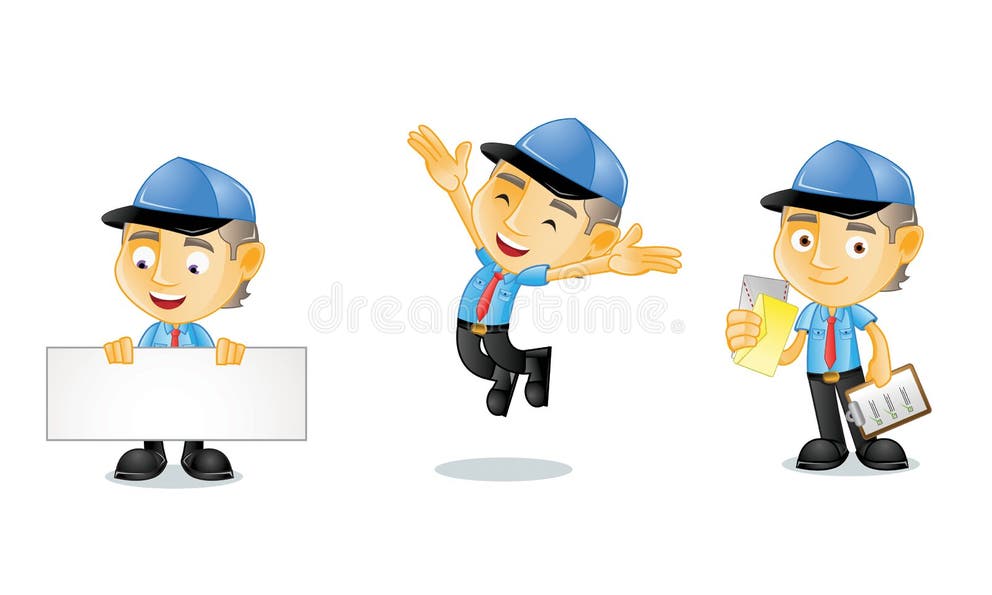 Postman 1 stock vector. Illustration of person, walking - 63087980
