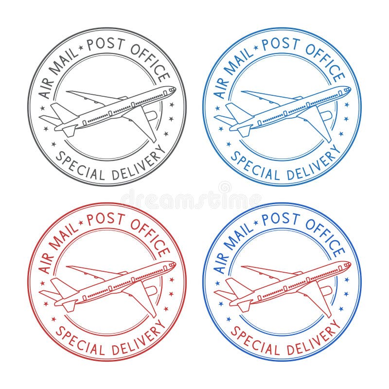 Postmark Special Delivery. Black Oval Postal Sign Stock Vector ...