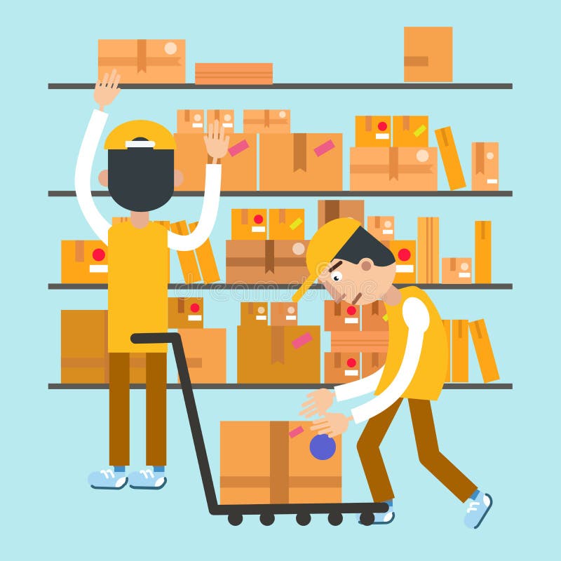 Postmen Laid Parcels. Post Office Stock Vector - Illustration of office ...