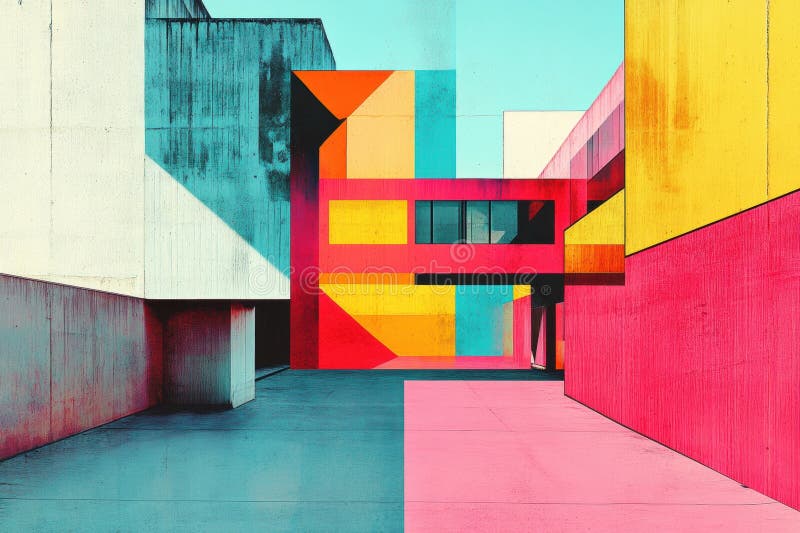 Postmodern Architecture Art, a Dynamic Composition Featuring Postmodern ...