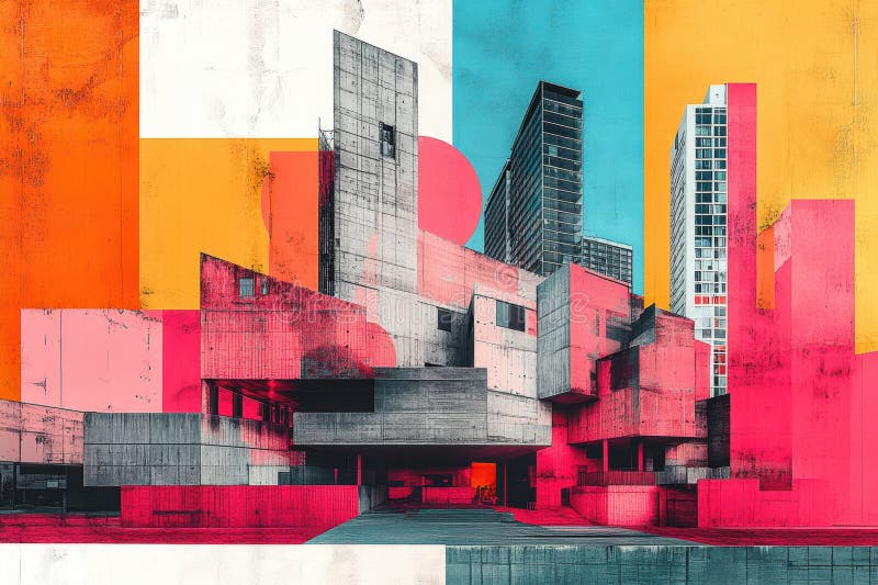 Postmodern Architecture Art, Dynamic Mix of Postmodern Architecture ...