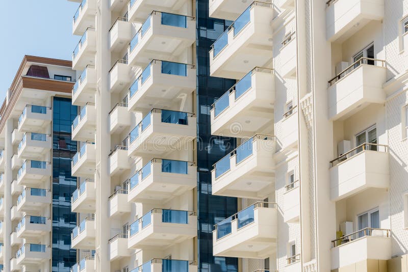 Postmodern Buildings of a Residential Complex. Architectural Backdrop ...