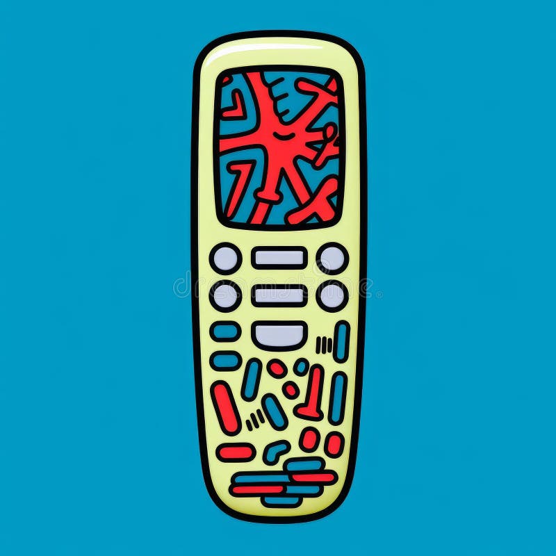 Postmodern Doodle Vector Remote Control Art with Keith Haring Influence ...