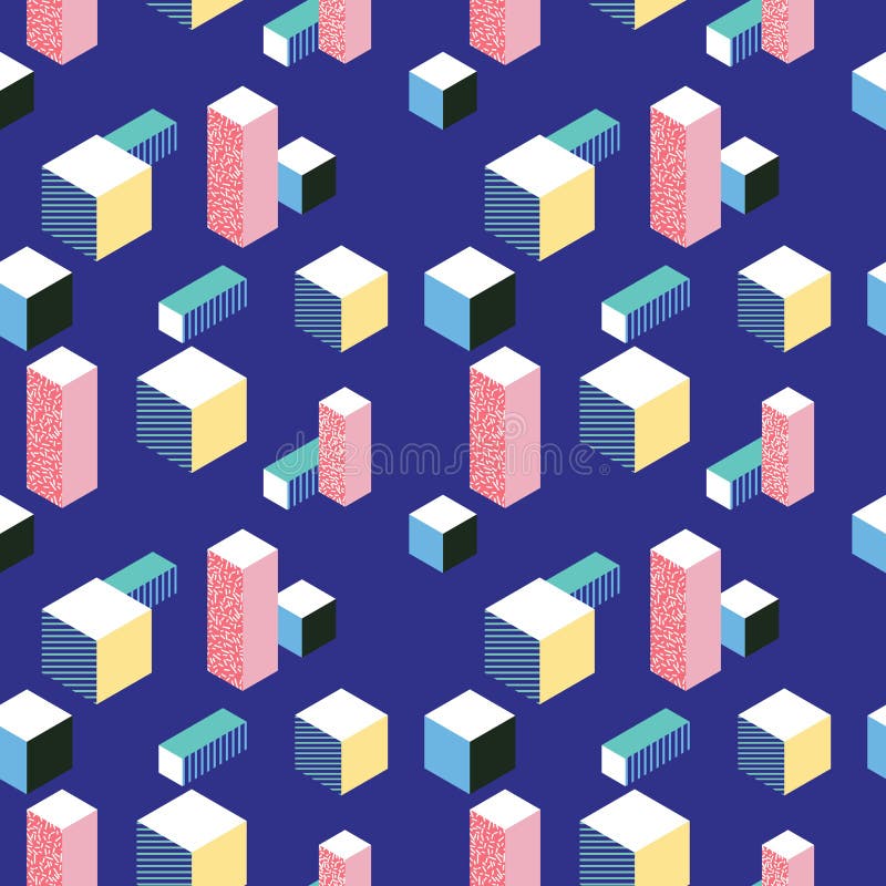 Postmodern 80s Style Seamless Pattern Stock Vector - Illustration of ...