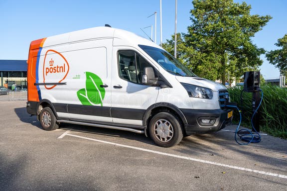 PostNL van editorial image. Image of road, wall, sidewall - 392590910