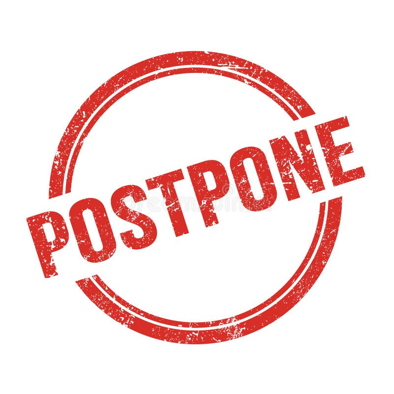 POSTPONE Text Written on Red Grungy Round Stamp Stock Illustration ...