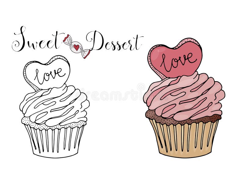 Postre Aislado Vectorial Con Caramelos En El Fondo Blanco Ilustración ...