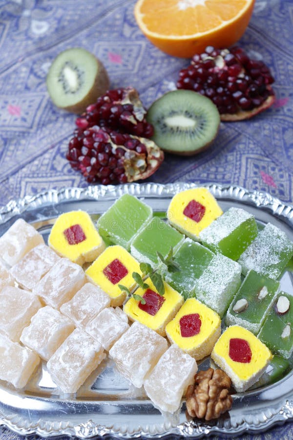 Postre, Dulces Turcos Lukum De Rahat Foto de archivo - Imagen de ...