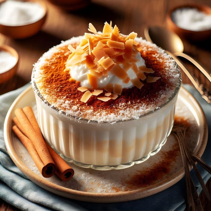 Postre Tradicional Tembleque De Puerto Rico Stock de ilustración ...