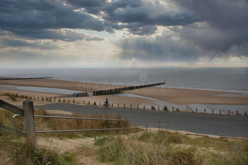 The Posts on the Beach at Cadzand - the Netherlands. North Sea ...
