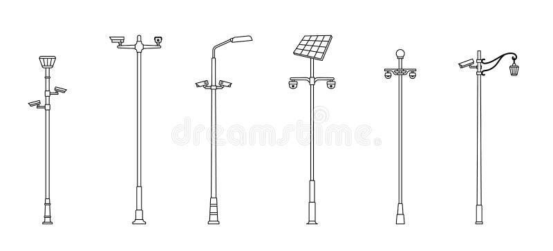 Posts with Security Cameras. Video Surveillance Security Camera. Stock ...