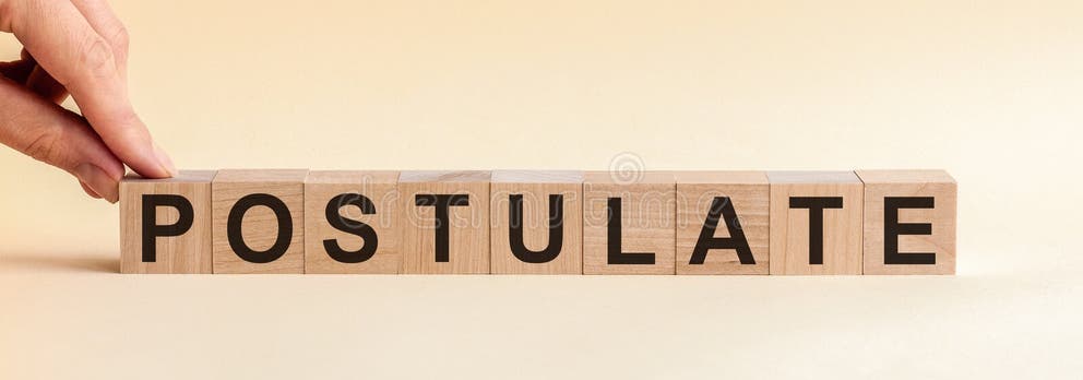 Postulate Word Made with Building Blocks on a Light Background Stock ...
