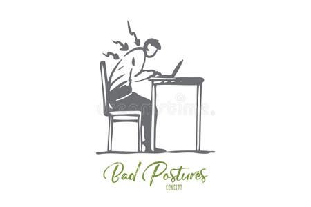 Bad Posture Computer Stock Illustrations – 532 Bad Posture Computer ...