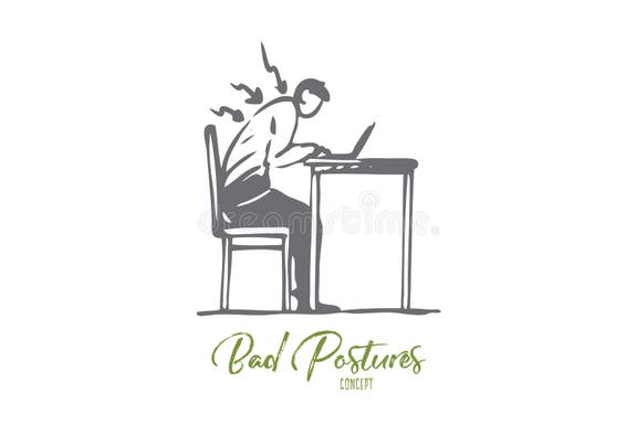 Bad Posture Computer Stock Illustrations – 532 Bad Posture Computer ...