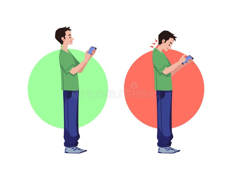 Correct Phone Posture Stock Illustrations – 85 Correct Phone Posture ...