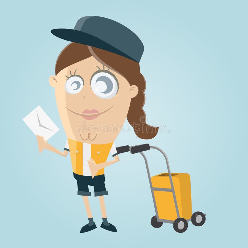 Postwoman Bringing A Letter Stock Vector - Illustration of delivering ...