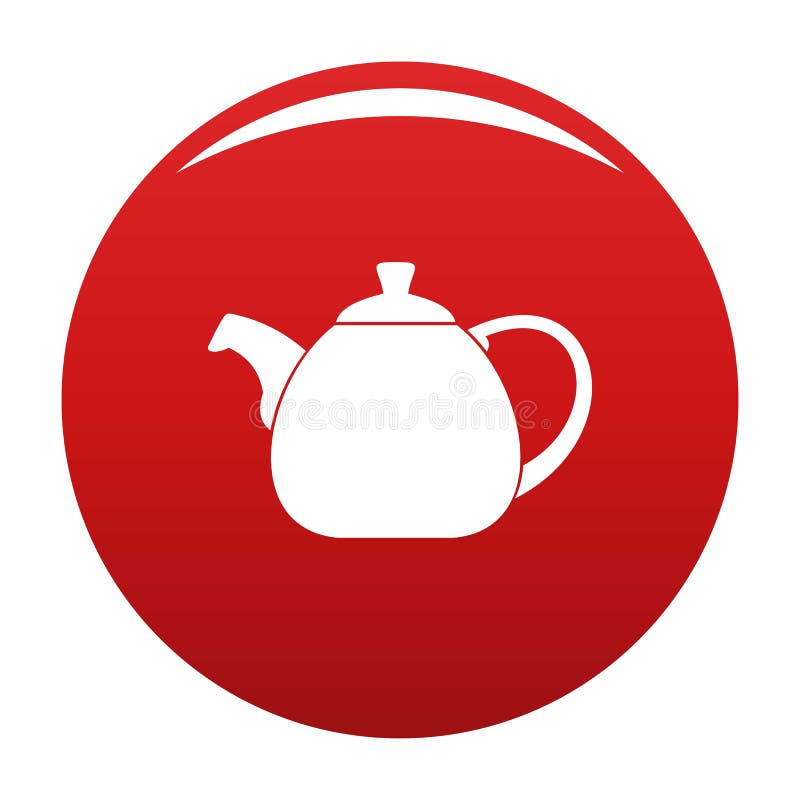 Pot Bellied Kettle Icon Vector Red Stock Vector - Illustration of ...
