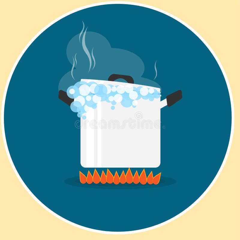 Pot Boil on Fire Logo Vector Stock Vector - Illustration of cook, lunch ...
