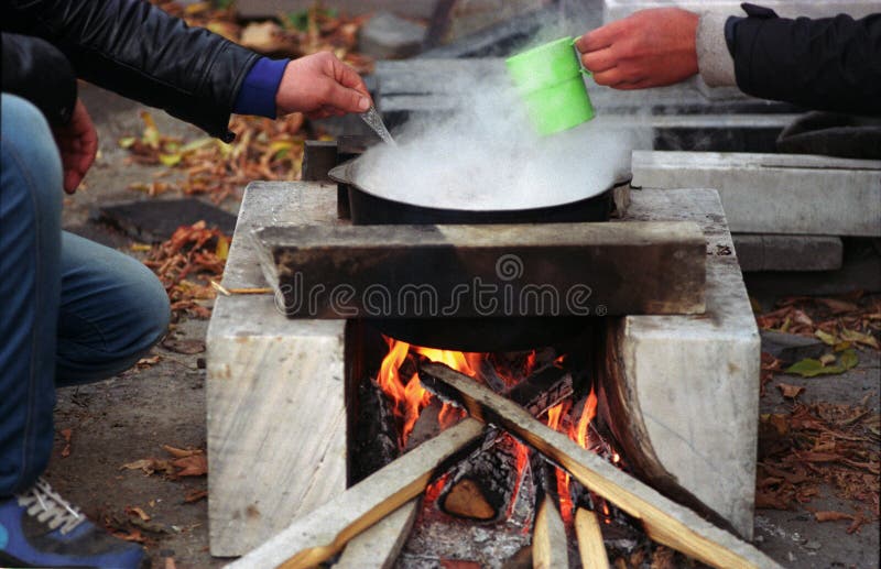 The Pot is Boiling on the Fire Stock Photo - Image of second, gaining ...