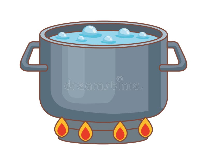 Pot Boiling Water Isolated Icon Stock Vector - Illustration of object ...