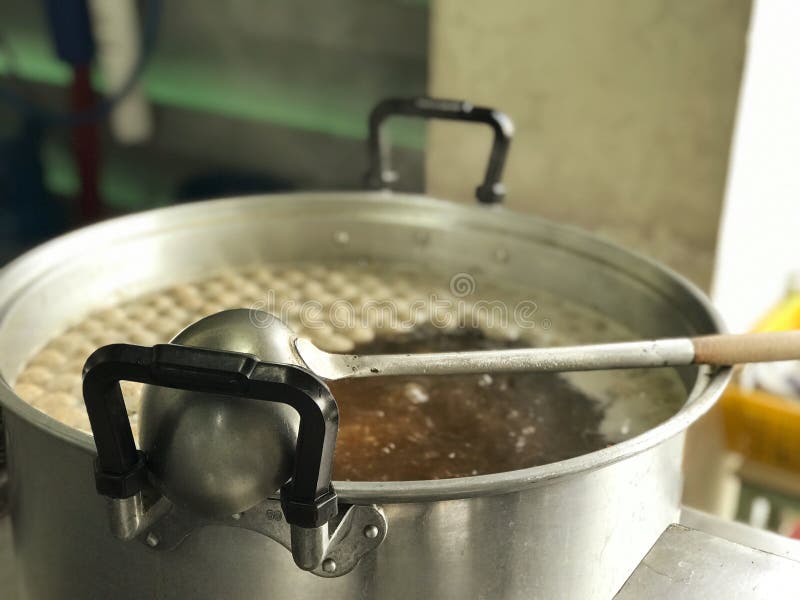 Pot with Boiling Water in the Kitchen of a Restaurant, Close-up Stock ...