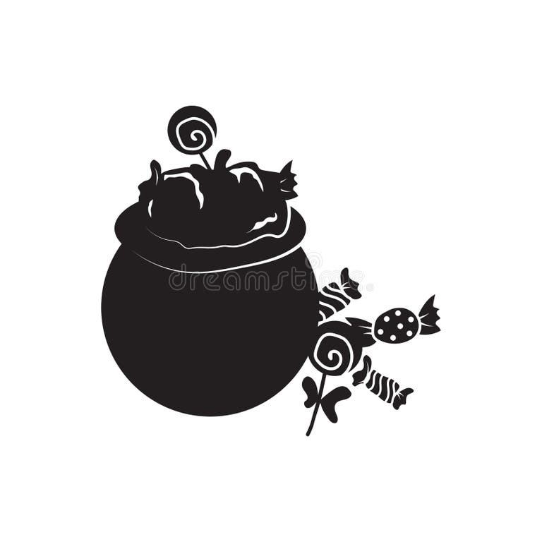 Pot with Candies. Vector Illustration Decorative Design Stock Vector ...
